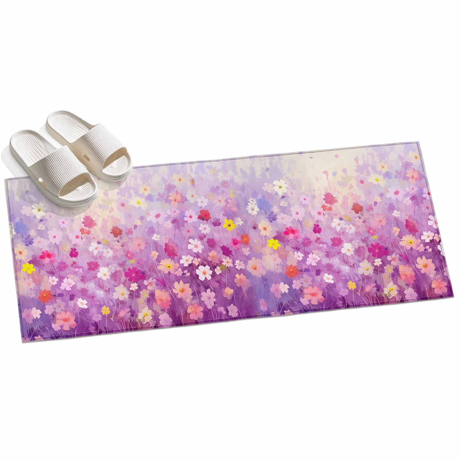 Area Rug 2x6ft Abstract Plant Area Rugs for Kitchen Runner Rug PPurple ...
