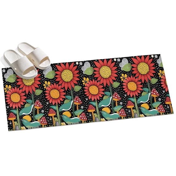 Area Rug 2x6ft Abstract Sunflower Area Rugs for Kitchen Runner Rug ...