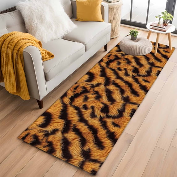 Area Rug 2x6ft Abstract Wild Tiger Fur Texture Area Rugs Washable Low ...
