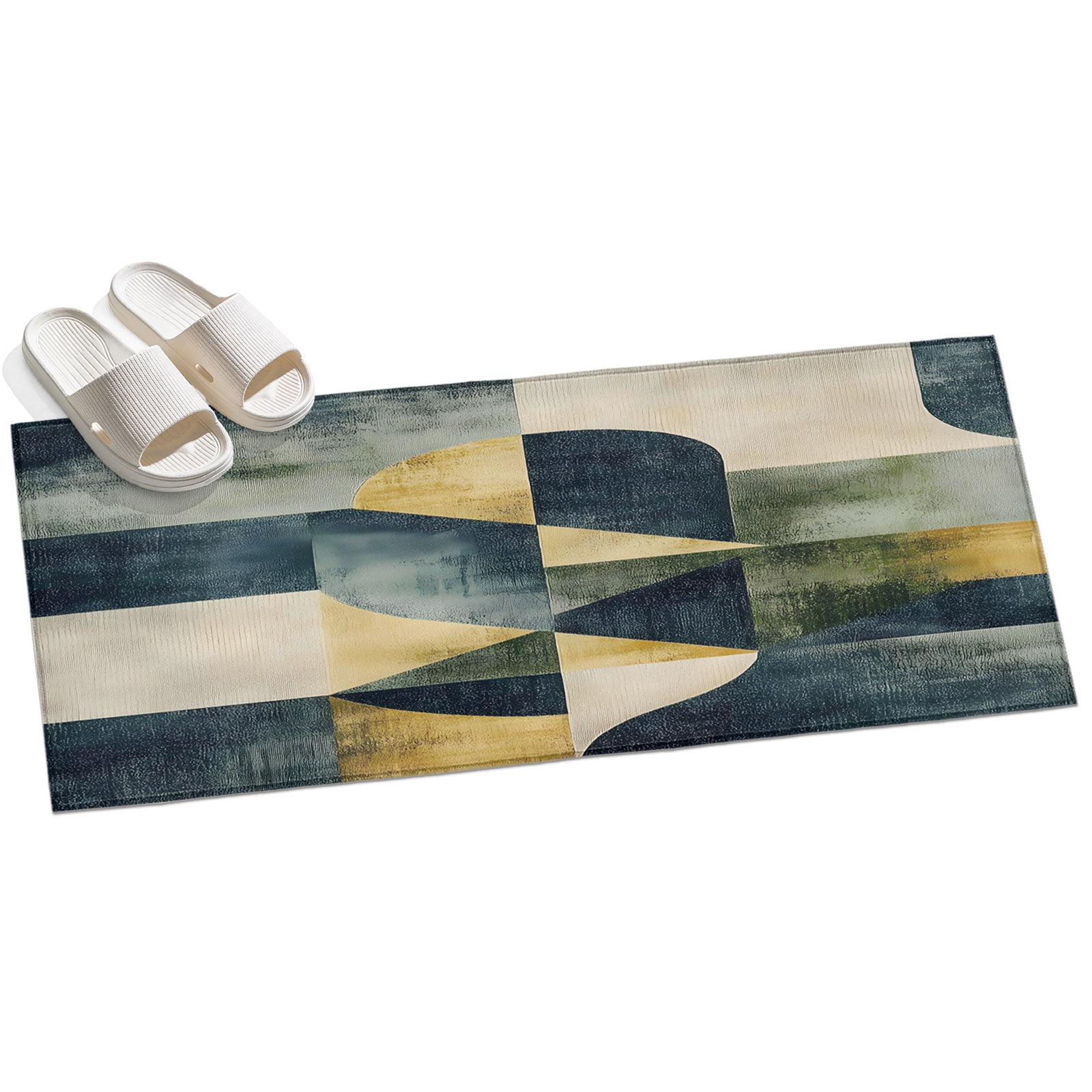 Area Rug 2x6ft Abstract Yellow Green Blue Geometric Painting Area Rugs ...