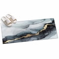 Area Rug 2x6ft Black Gold Marble Texture Area Rugs for Kitchen Runner ...