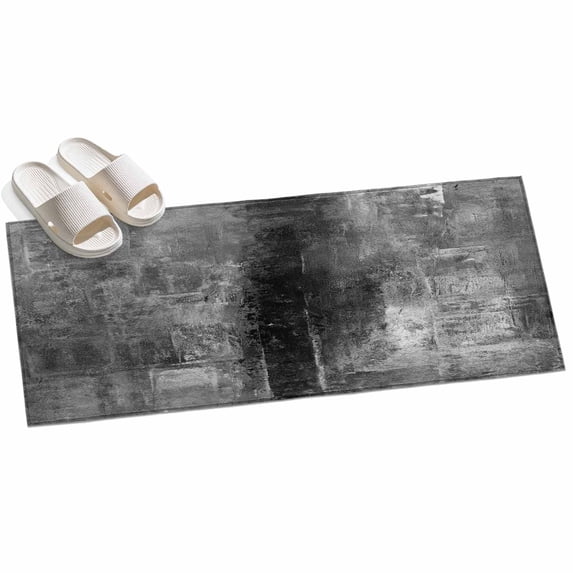 Area Rug 2x6ft Black Paint Area Rugs for Kitchen Runner Rug Abstract ...