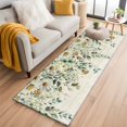 Area Rug 2x6ft Blossom Daisy Flower Green Leaves Area Rugs Washable Low ...