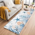 Area Rug 2x6ft Blue Coral Starfish Jellyfish on White Area Rugs ...