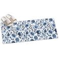Area Rug 2x6ft Blue Flowers Area Rugs for Kitchen Runner Rug Watercolor ...