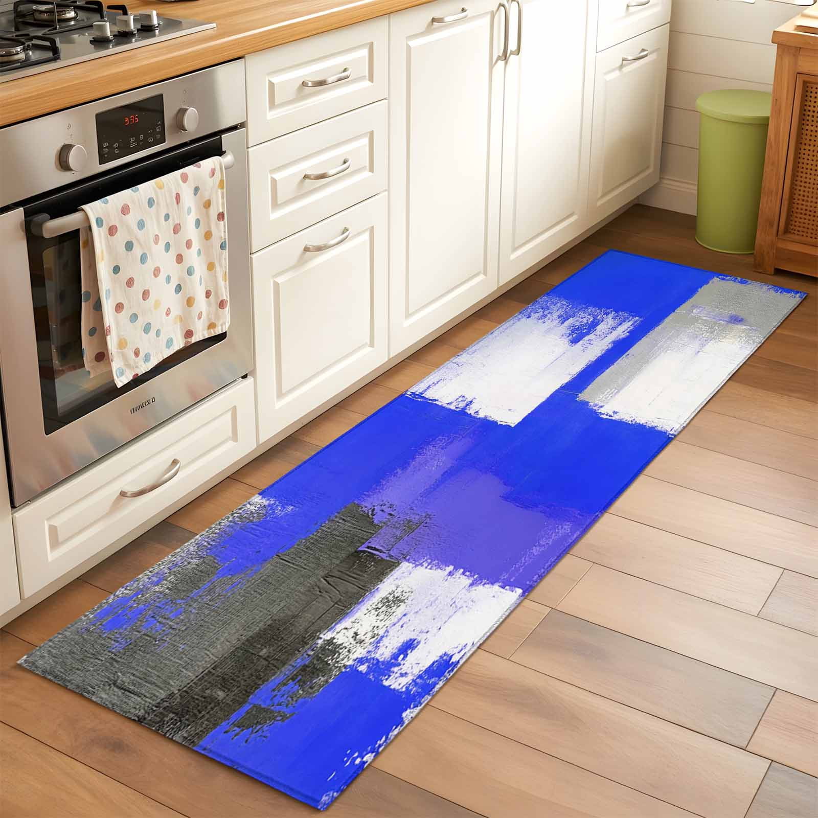 Area Rug 2x6ft Blue Graffiti Washable Area Rugs for Living Room ...