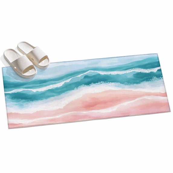 Area Rug 2x6ft Blue Pink Beach Area Rugs for Kitchen Runner Rug Ombre ...