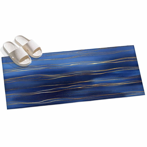 Area Rug 2x6ft Blue Sea Area Rugs for Kitchen Runner Rug Golden Water ...