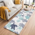 Area Rug 2x6ft Blue Sea Turtle Ocean Coral Area Rugs Washable Low Pile ...