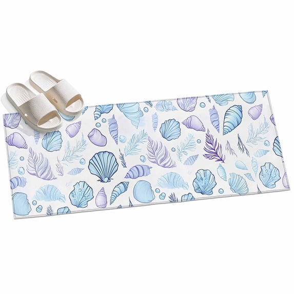 Area Rug 2x6ft Blue Shell Seaweed Area Rugs for Kitchen Runner Rug ...