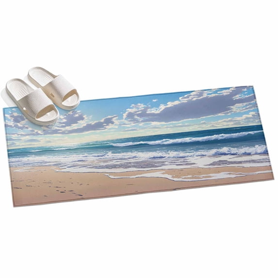 Area Rug 2x6ft Blue Waves Area Rugs for Kitchen Runner Rug SKy Cloud ...