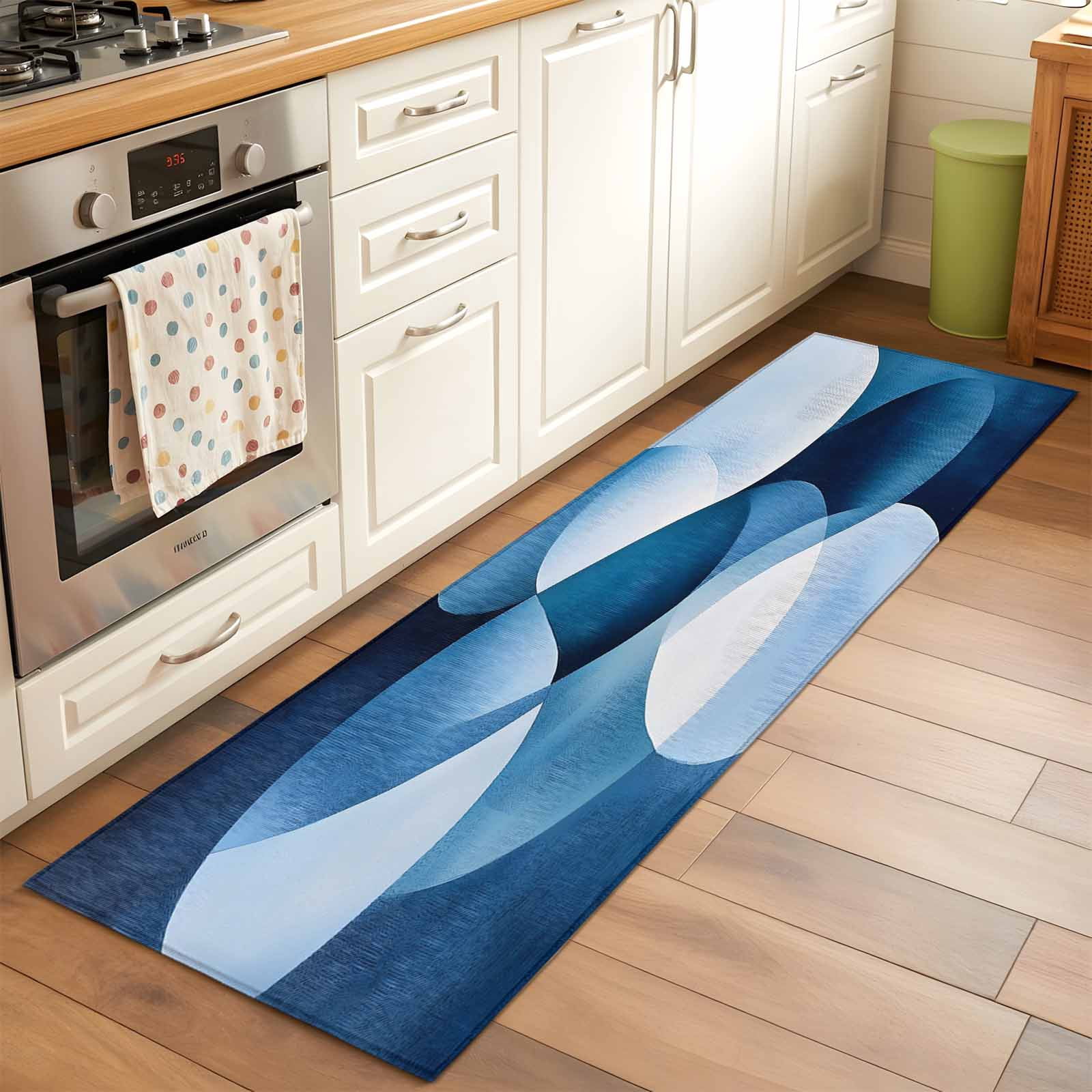 Area Rug 2x6ft Blue White Washable Area Rugs for Living Room Gradient ...
