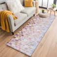 Area Rug 2x6ft Boho Watercolor Squares Area Rugs Washable Low Pile ...