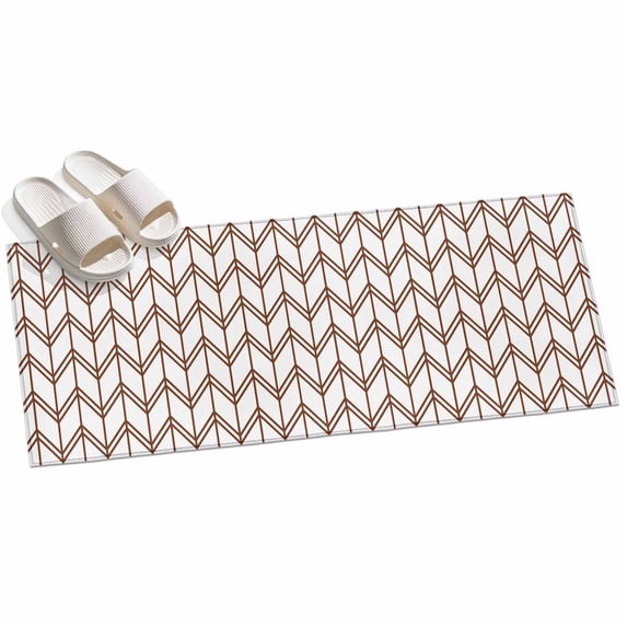 Area Rug 2x6ft Brown Geometric Waves Area Rugs for Kitchen Runner Rug ...
