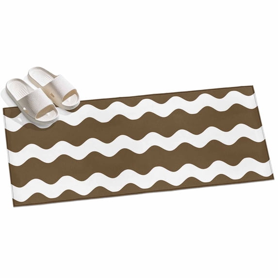 Area Rug 2x6ft Brown and White Stripes Area Rugs for Kitchen Runner Rug ...