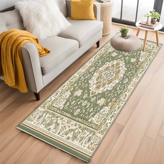 Area Rug 2x6ft Classical Ethnic Traditional Flower Area Rugs Washable ...