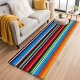 Area Rug 2x6ft Colorful Mexican Stripe Orange Area Rugs Washable Low ...