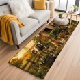 Area Rug 2x6ft Farm Animals Cow Dog Rooster Duck Area Rugs Washable Low ...