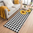 Area Rug 2x6ft Farmhouse Sunflower Blossom Floral Area Rugs Washable ...