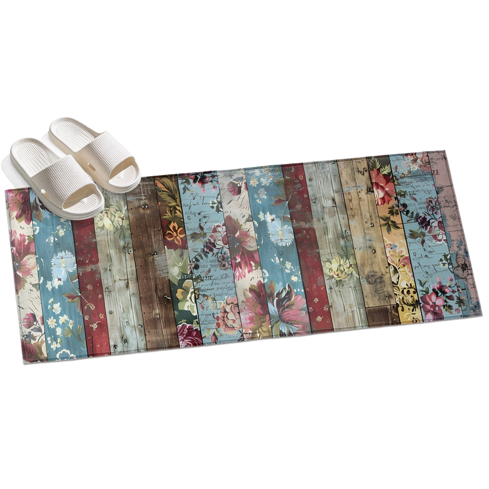 Area Rug 2x6ft Floral Texture Area Rugs for Kitchen Runner Rug Rustic ...