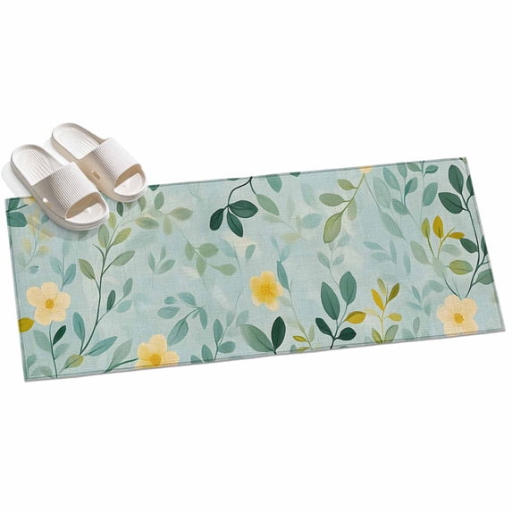 Area Rug 2x6ft Flowers Leaves Area Rugs for Kitchen Runner Rug Spring ...