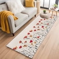 Area Rug 2x6ft Garden Blossom Flower Leaves Area Rugs Washable Low Pile ...