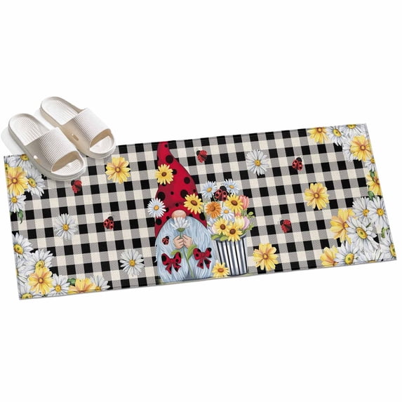 Area Rug 2x6ft Gnome Daisy Area Rugs for Kitchen Runner Rug Yellow ...