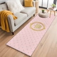 Area Rug 2x6ft Golden Crown Queen Pink Lattice Area Rugs Washable Low ...