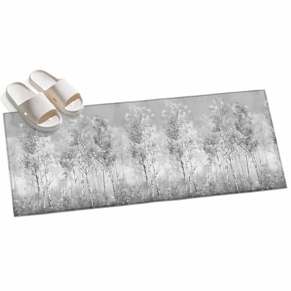 Area Rug 2x6ft Gray Tree Plant Area Rugs for Kitchen Runner Rug Forest ...