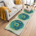 Area Rug 2x6ft Green Seagrass Circle Area Rugs Washable Low Pile Floor ...
