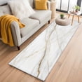 Area Rug 2x6ft Grey Marble Gold Stripe Area Rugs Washable Low Pile ...
