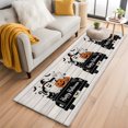 Area Rug 2x6ft Halloween Pumpkin Ghost Cat Bat Area Rugs Washable Low ...