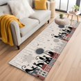 Area Rug 2x6ft Japanese Cute Black Cat Akita on Retro Area Rugs ...