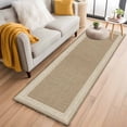 Area Rug 2x6ft Key Design Vintage Light Brown Area Rugs Washable Low ...