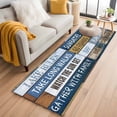 Area Rug 2x6ft Lake Rules Farm Blue Wood Board Area Rugs Washable Low ...