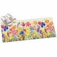 Area Rug 2x6ft Lavender Tulip Flower Area Rugs for Kitchen Runner Rug ...