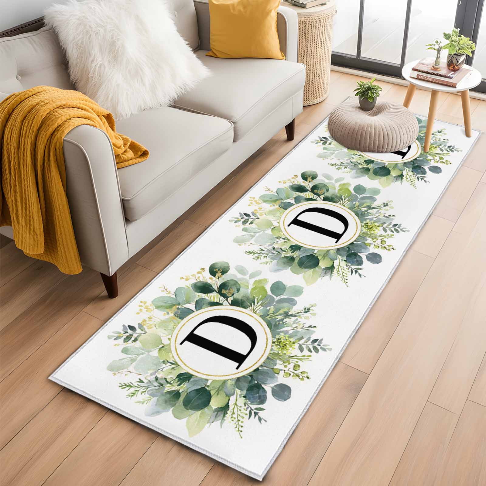 Area Rug 2x6ft Letter D Carpets Indoor Floor Area Mat Washable Entrance ...