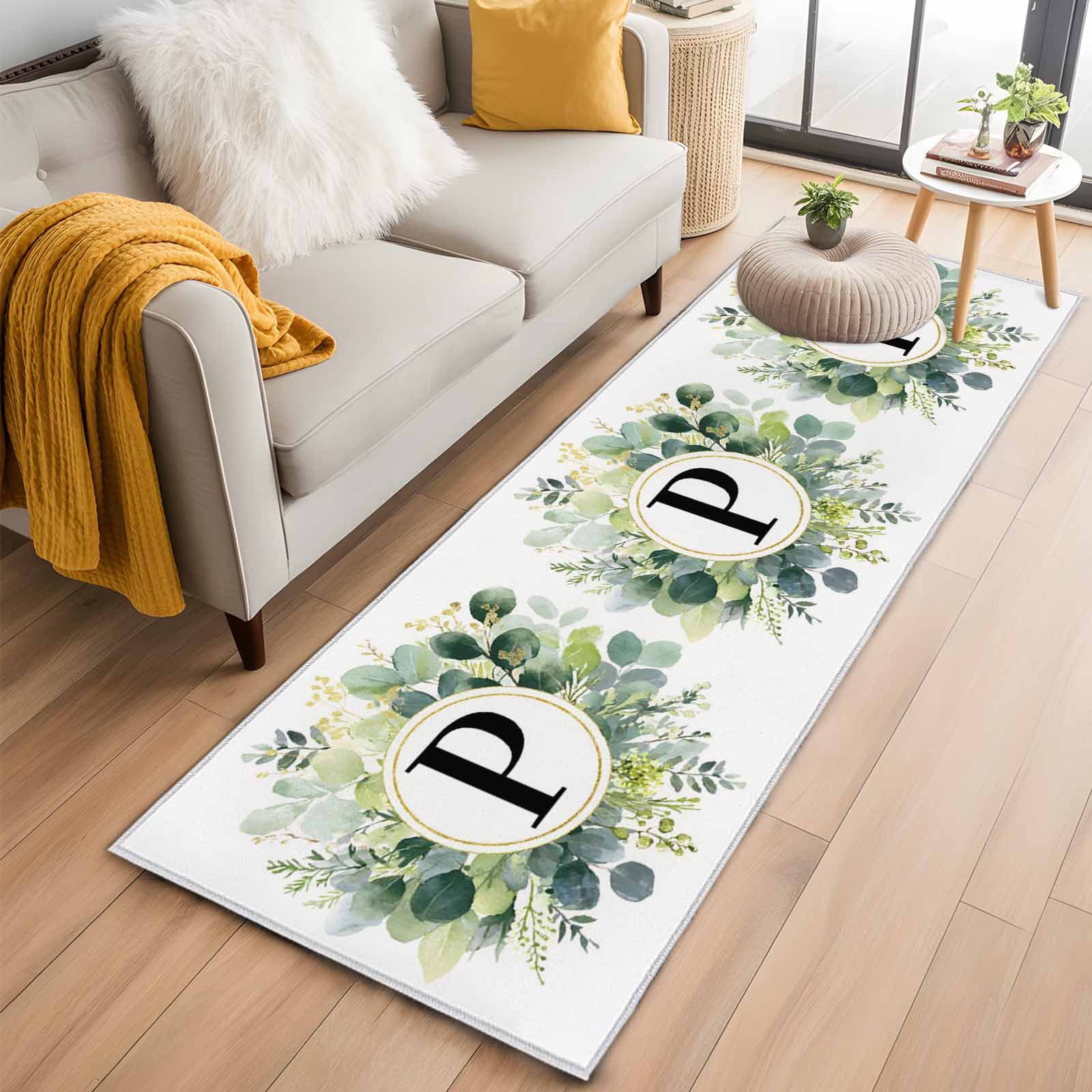 Area Rug 2x6ft Letter P Carpets Indoor Floor Area Mat Washable Entrance ...