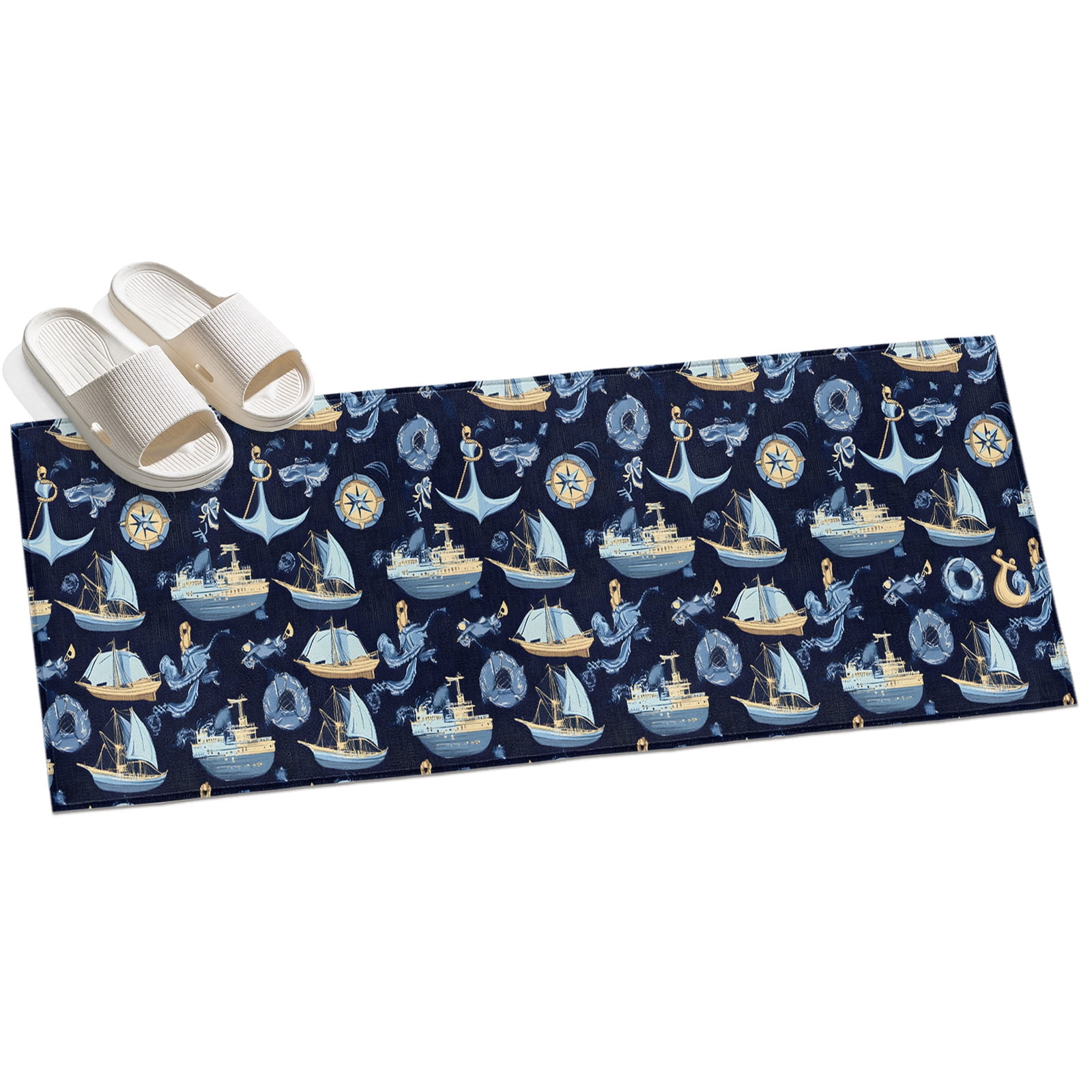 Area Rug 2x6ft Nautical Ship Anchor Area Rugs for Kitchen Runner Rug ...