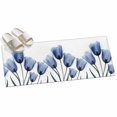 Area Rug 2x6ft Navy Blue Tulip Area Rugs for Kitchen Runner Rug Plant ...