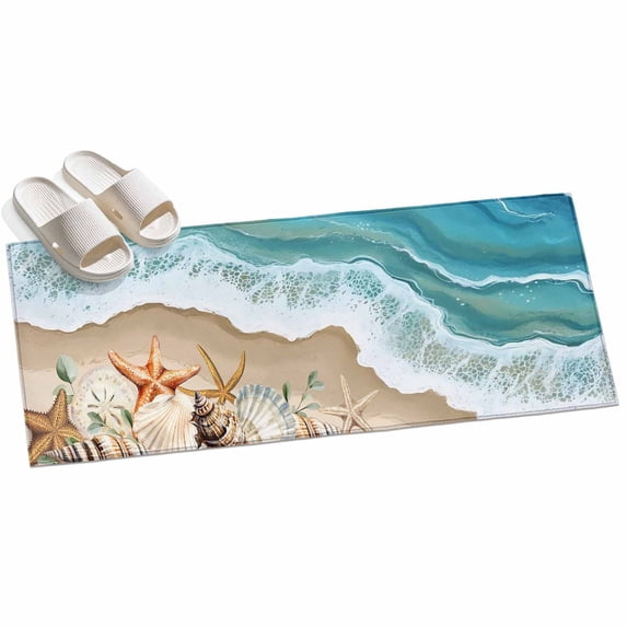 Area Rug 2x6ft Ocean Beach Shell Starfish Area Rugs for Kitchen Runner ...