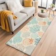 Area Rug 2x6ft Ocean Coral Shell Conch Starfish Area Rugs Washable Low ...