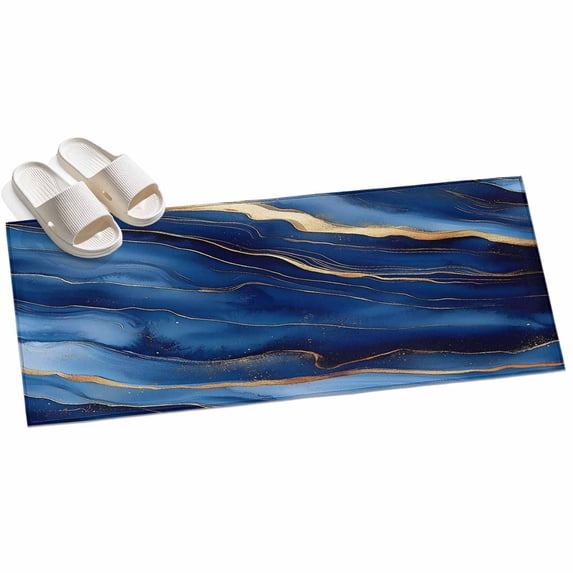 Area Rug 2x6ft Ombre Blue Marble Area Rugs for Kitchen Runner Rug ...