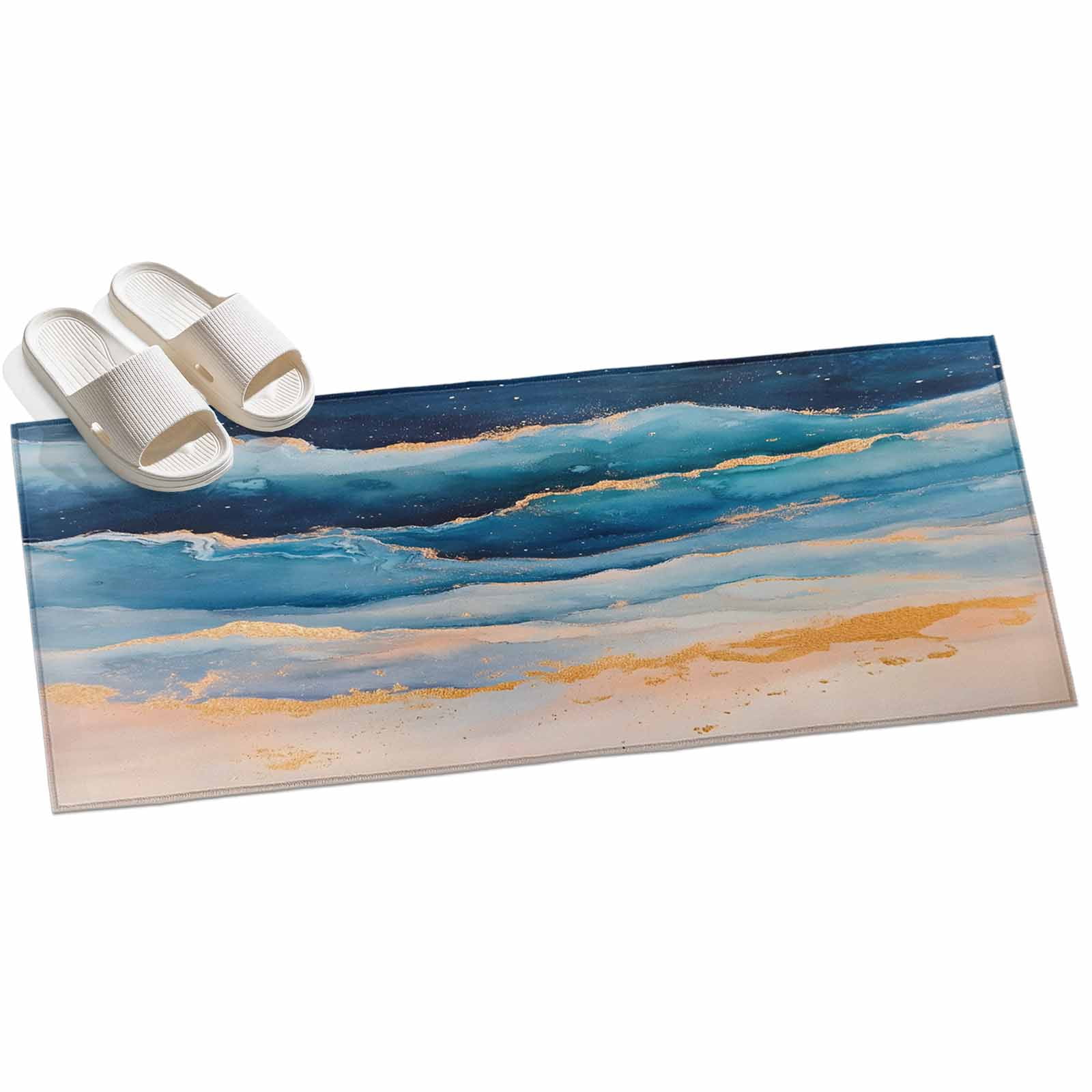 Area Rug 2x6ft Ombre Blue Wave Area Rugs for Kitchen Runner Rug ...
