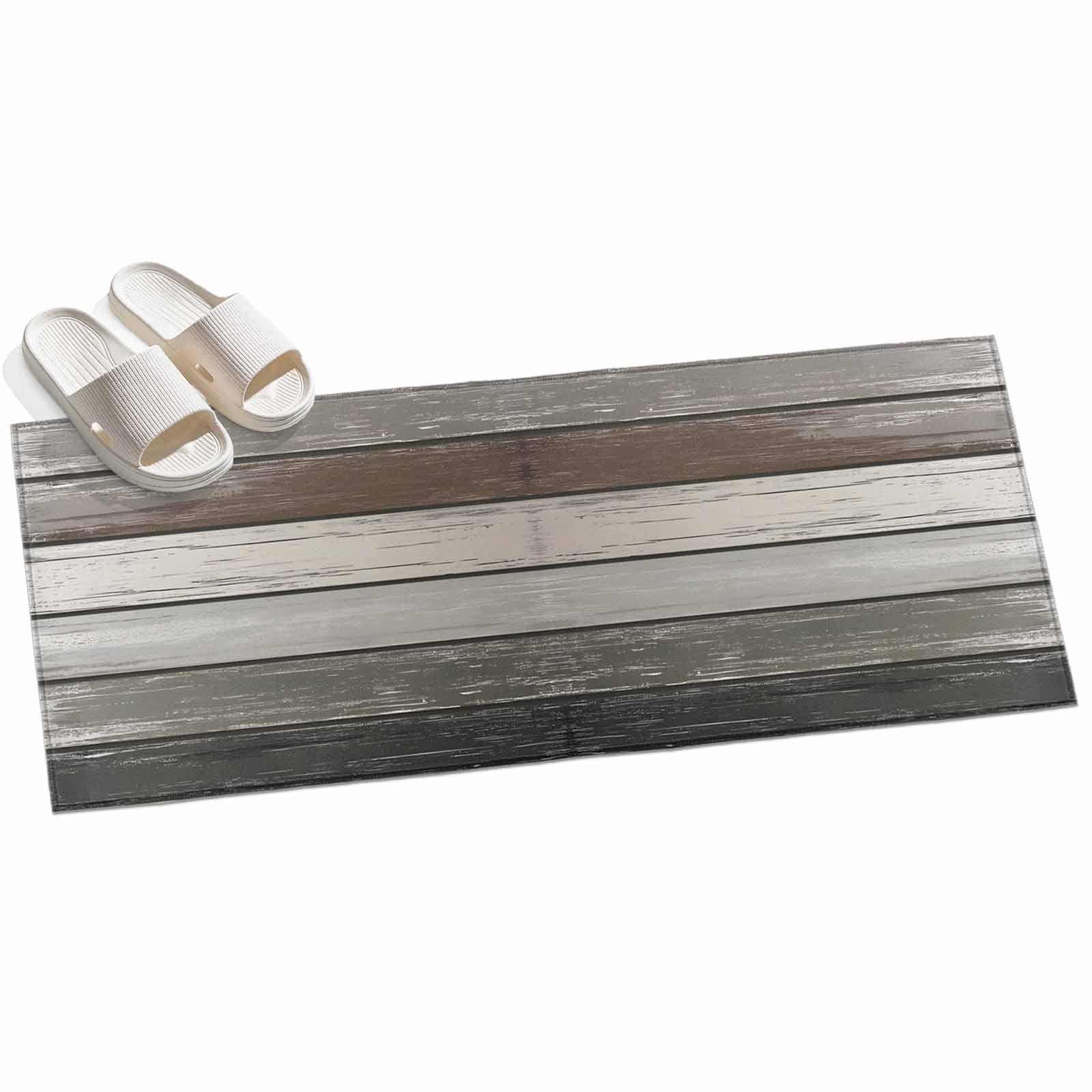 Area Rug 2x6ft Ombre Gray White Stripes Area Rugs for Kitchen Runner ...