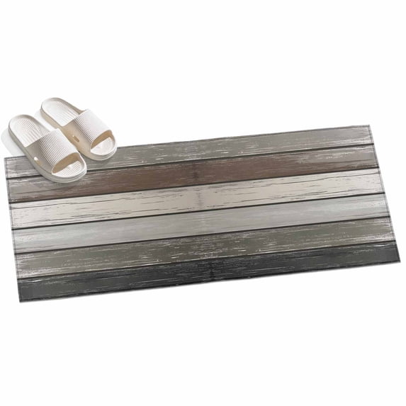 Area Rug 2x6ft Ombre Gray White Stripes Area Rugs for Kitchen Runner ...