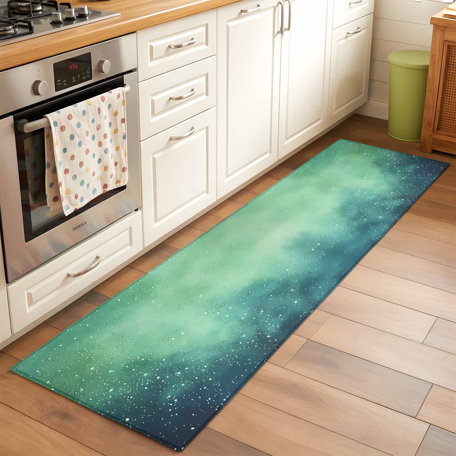 Area Rug 2x6ft Ombre Green Cloud Sky Washable Area Rugs for Living Room ...