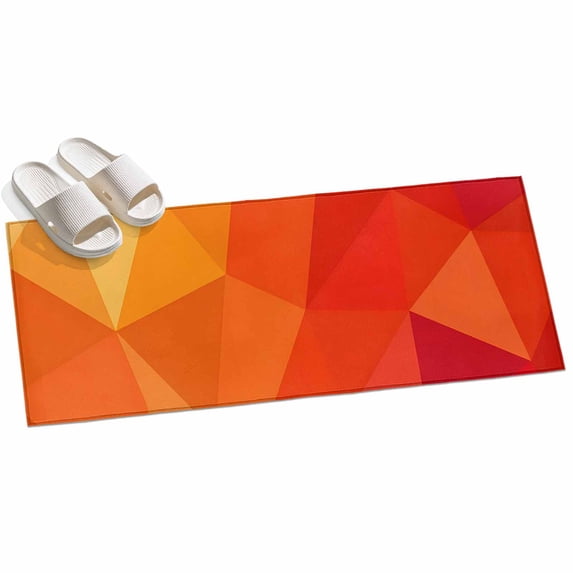 Area Rug 2x6ft Ombre Orange Yellow Geometric Art Area Rugs for Kitchen ...