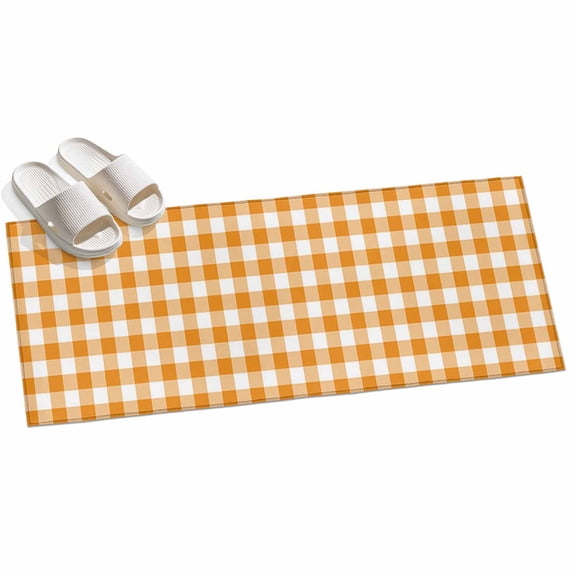 Area Rug 2x6ft Orange Buffalo Check Plaid Area Rugs for Kitchen Runner ...