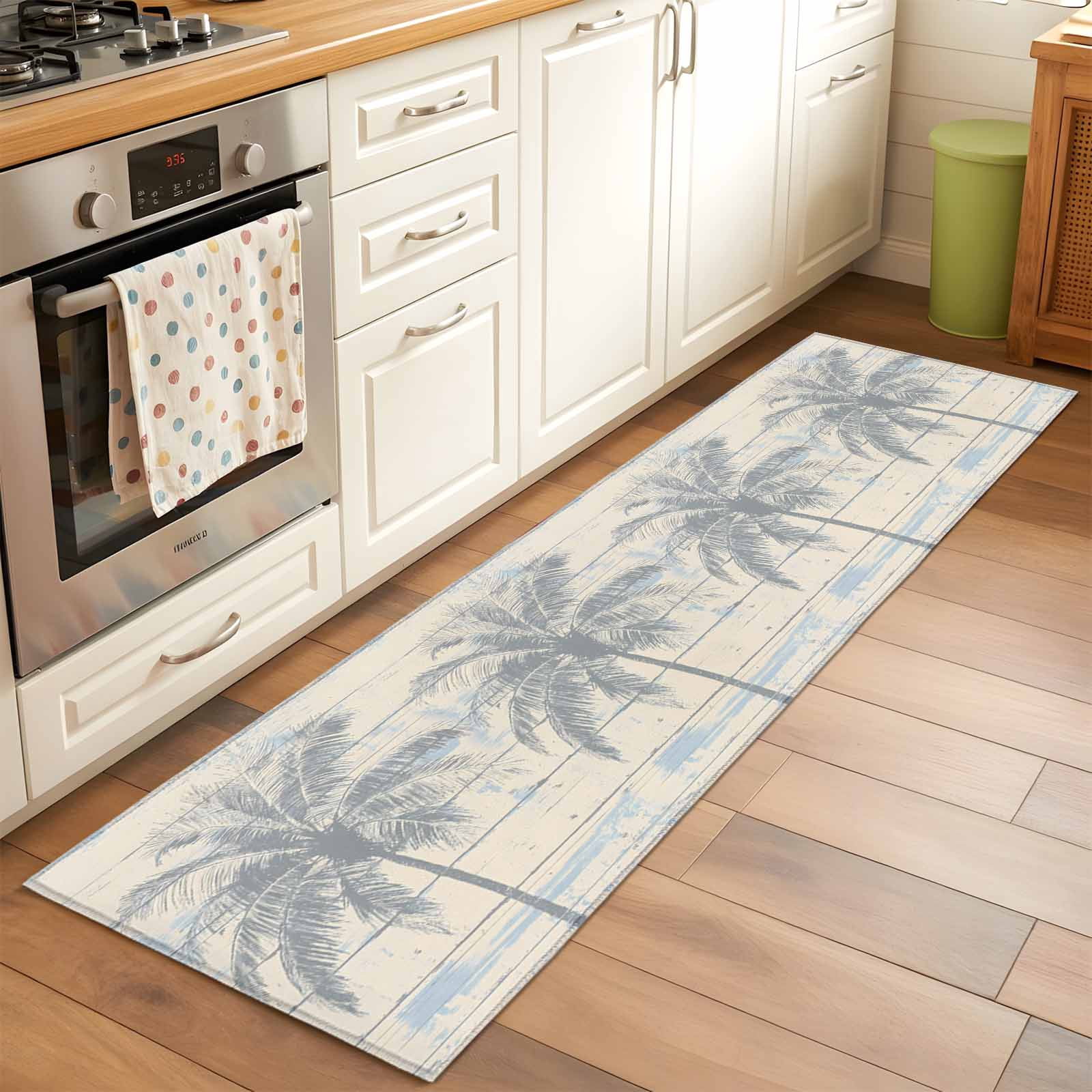 Area Rug 2x6ft Palm Tree Hand Drawn Washable Area Rugs for Living Room ...